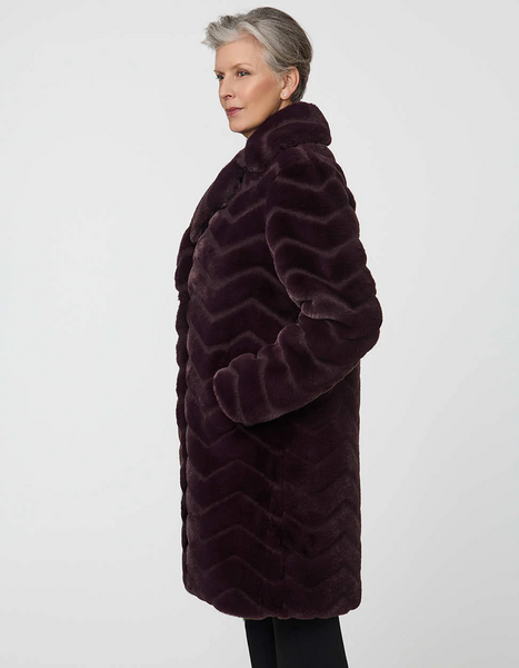 Bernardo Zigzag Faux Fur Coat - Cherrywood – Rippe's